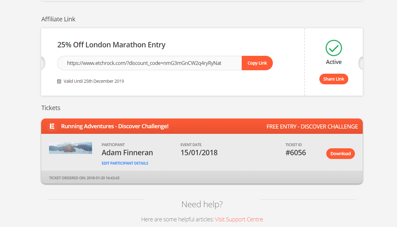 Event organiser - Create an affiliate scheme – EtchRock